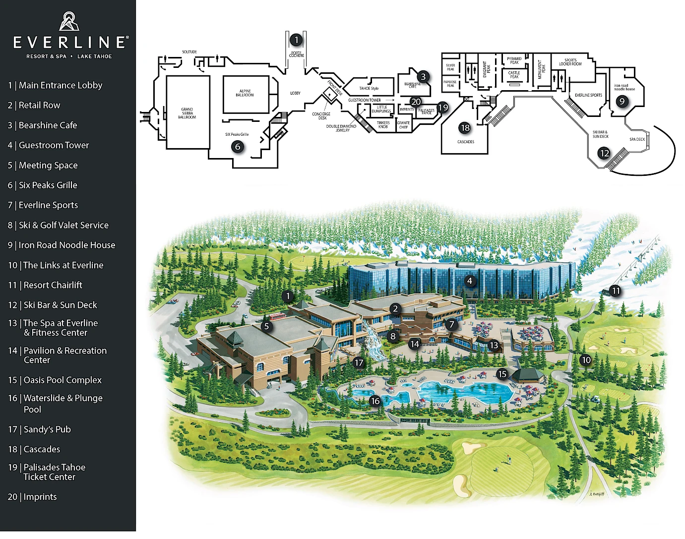 Everline Resort & Spa - Resort Map - Lake Tahoe CA Resorts